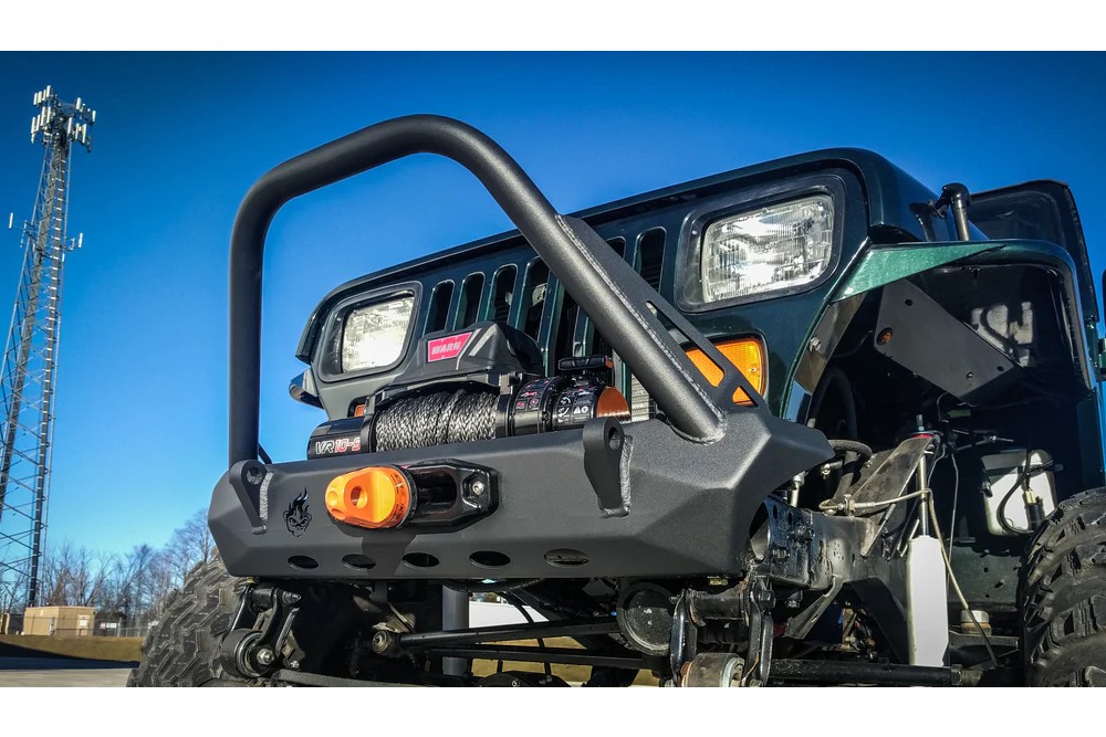 Pyro Stubby Front Bumper with Flat Top Stinger | Jeep Wrangler CJ/YJ/T ...